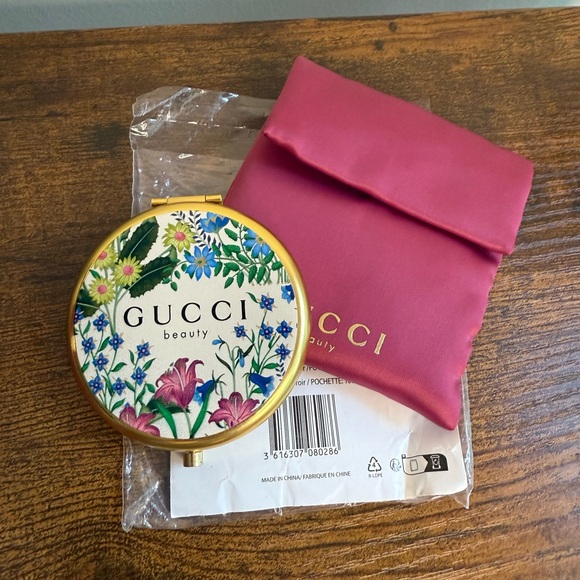 Gucci | Accessories | Gucci Beauty Floral Mirror With Pink Case | Poshmark